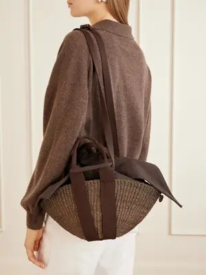 Muuñ Sophie Cotton-trimmed Raffia Mini Tote