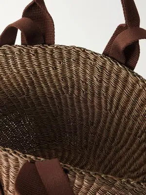 Muuñ Sophie Cotton-trimmed Raffia Mini Tote