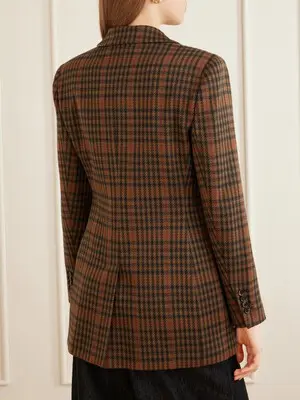 Max Mara Mxmgalgosce Houndstooth Wool And Cotton-blend Blazer