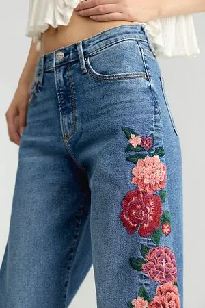 DRIFTWOOD Embroidered Barrel Leg Jeans