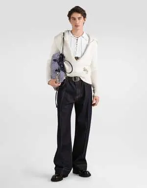 Dolce & Gabbana Smooth Knit Pullover With Logo Sweaters And Cardigans