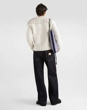 Dolce & Gabbana Smooth Knit Pullover With Logo Sweaters And Cardigans