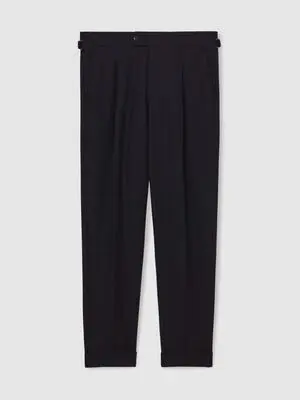 REISS Wool-blend Tailored Fit Cuffed Trousers
