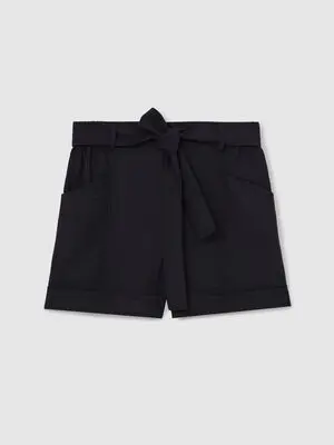 REISS Belted Button-tab Shorts