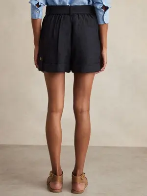 REISS Belted Button-tab Shorts