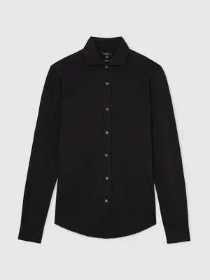 REISS Cotton-piqué Gart-dyed Shirt Regular-fit - Navy