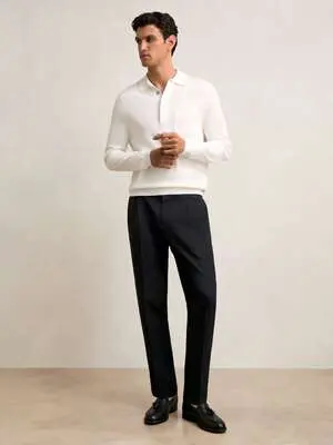 REISS Tailored-fit Herringbone Trousers