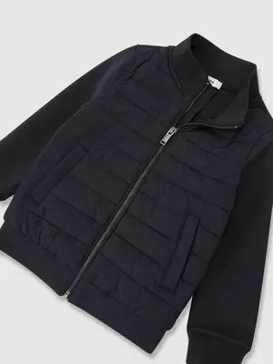 REISS 3-9 Yrs Quilted Hybrid Zip-front Jacket