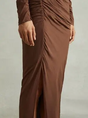 REISS Ruched Midi Dress