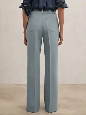 REISS Twill Patch-pocket Flared Trousers