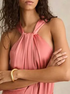 REISS Rosin Satin Draped Wide-leg Jumpsuit