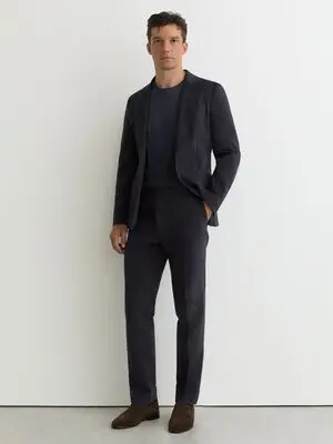 REISS Tailored-fit Brushed Twill Trousers