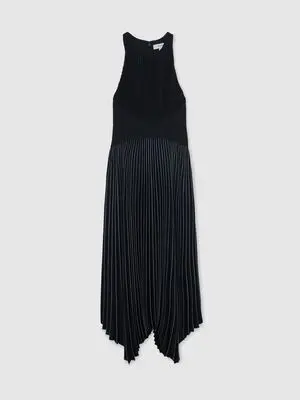 REISS Pleated Sleeveless Midi Dress