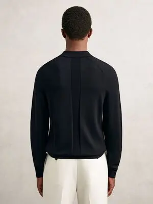 REISS Cotton Concealed-placket Polo Shirt