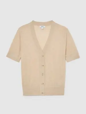 REISS Seren Short-sleeve V-neck Cardigan