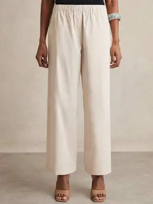 REISS Cotton-blend Straight-leg Trousers