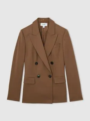 REISS Wool-blend Double-breasted Suit Blazer