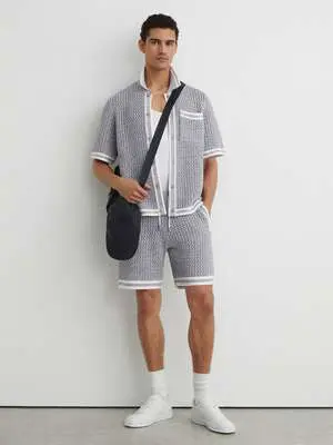 REISS Cotton Crochet Button-through Shirt