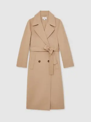 REISS Double-breasted Blindseam Coat Wool-blend