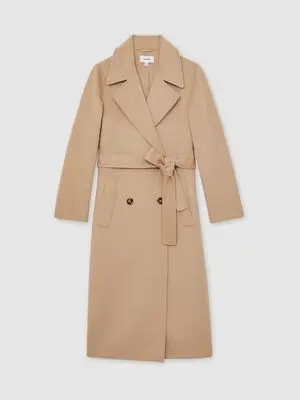 REISS Double-breasted Blindseam Coat Wool-blend
