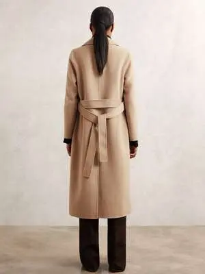 REISS Double-breasted Blindseam Coat Wool-blend
