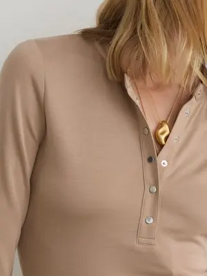 REISS Jersey Long-sleeve Henley Top