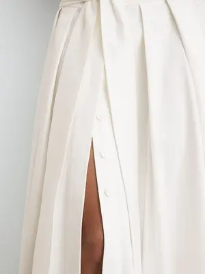 REISS Cotton-blend Pleated Maxi Skirt