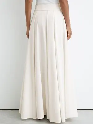 REISS Cotton-blend Pleated Maxi Skirt