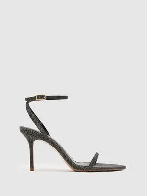 REISS Strappy Stiletto Sandals - Bronze