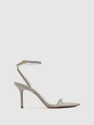 REISS Strappy Stiletto Sandals - Silver