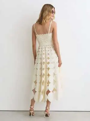 REISS Cotton Cut-out Belted Midi Dress