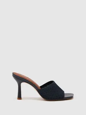 REISS Knitted Open-toe Heeled Mules