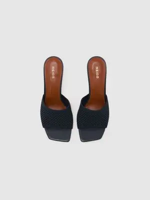 REISS Knitted Open-toe Heeled Mules