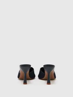 REISS Knitted Open-toe Heeled Mules