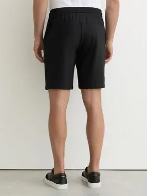 REISS Ajay Seersucker Drawstring Shorts - Black