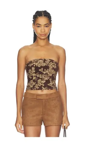 L'Agence Paulette Strapless Corset Top In . Also - Brown