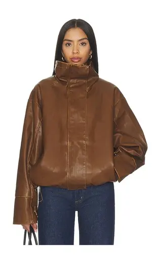 Lioness Shoreline Funnel Jacket In . Also - Brown