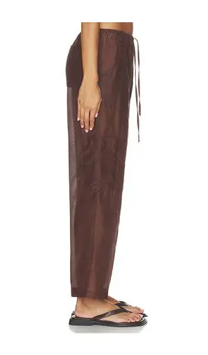 Donni. Silk Cotton Sheer Cargo Pant