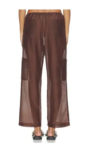 Donni. Silk Cotton Sheer Cargo Pant