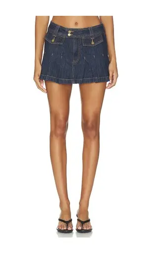 Blanknyc Denim Pleated Skirt In . Also - Blue