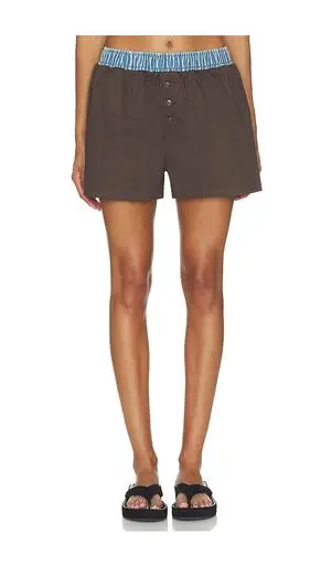 SEROYA Tama Poplin Short In . Also - Brown