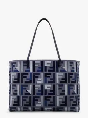 Fendi Roll Large Jacquard Ff Fabric Tote Bag - Blue