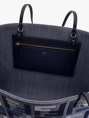 Fendi Roll Large Jacquard Ff Fabric Tote Bag