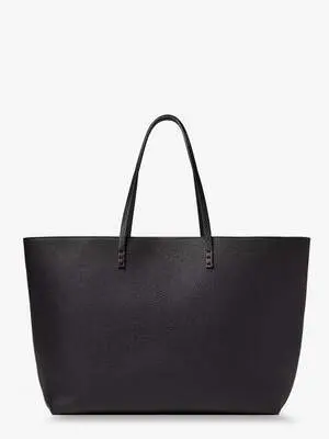 Fendi Medium Leather Roll Shopping Bag - Black