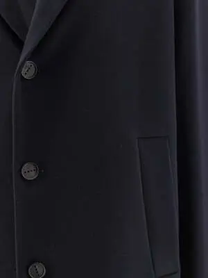 HEVO Cassano Virgin Sheep's Wool Coat - Blue