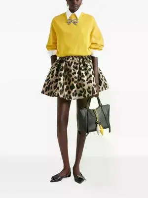 Givenchy Mini Pleated Skirt In Leopard Jacquard