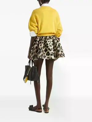Givenchy Mini Pleated Skirt In Leopard Jacquard