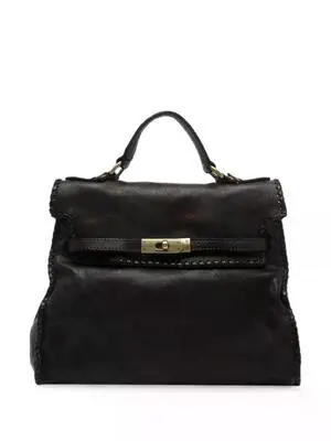 CAMPOMAGGI Ginevra Whipstitch-trim Leather Shoulder Bag - Brown