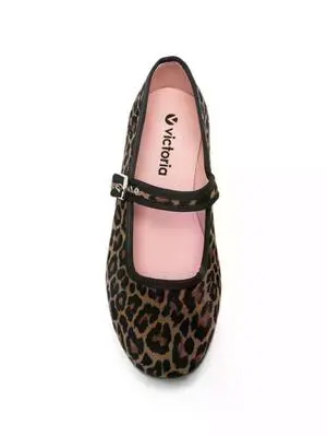 Victoria Beckham Leopard-print Buckle-fastening Ballet Flats