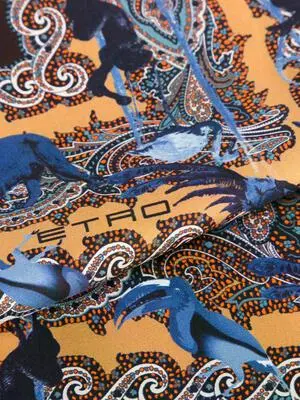 Etro Printed Border Pocket Square
